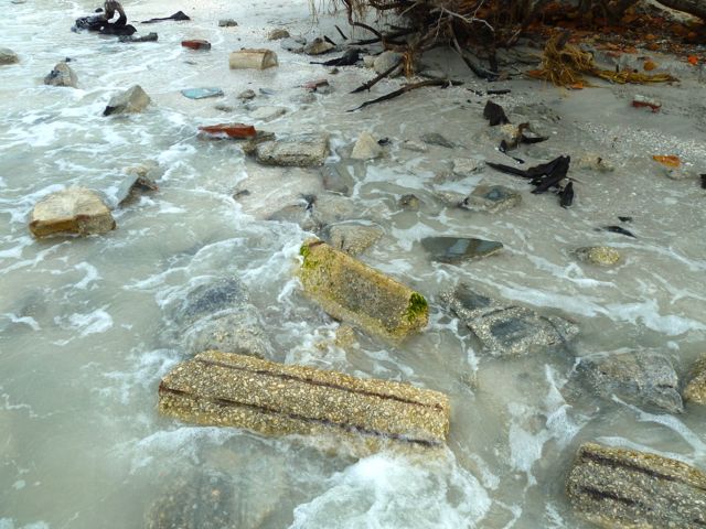 concrete bricks sanibel beach | I Love Shelling