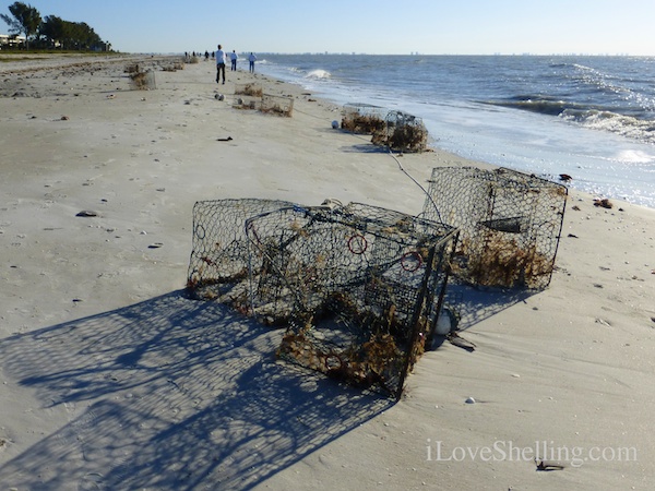 crab traps wash up n sanibel beach | I Love Shelling