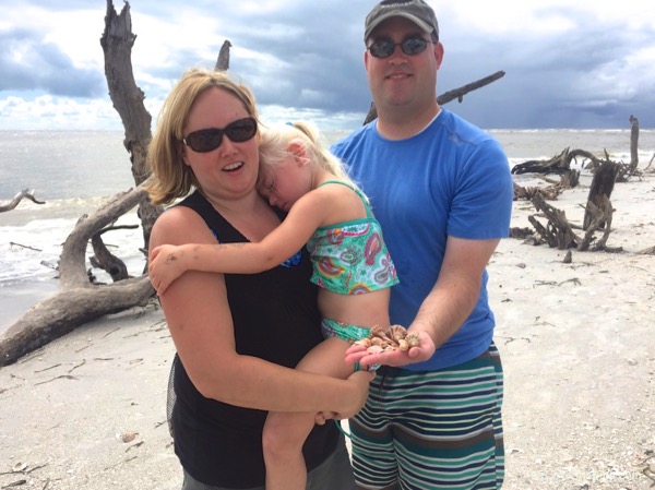 A family finding shells on a secluded beach | I Love Shelling