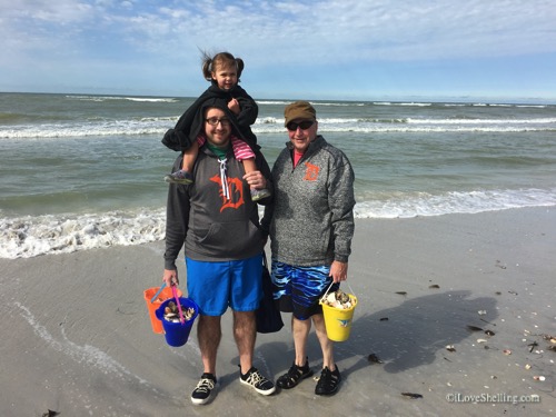 happy family on beach shelling | I Love Shelling